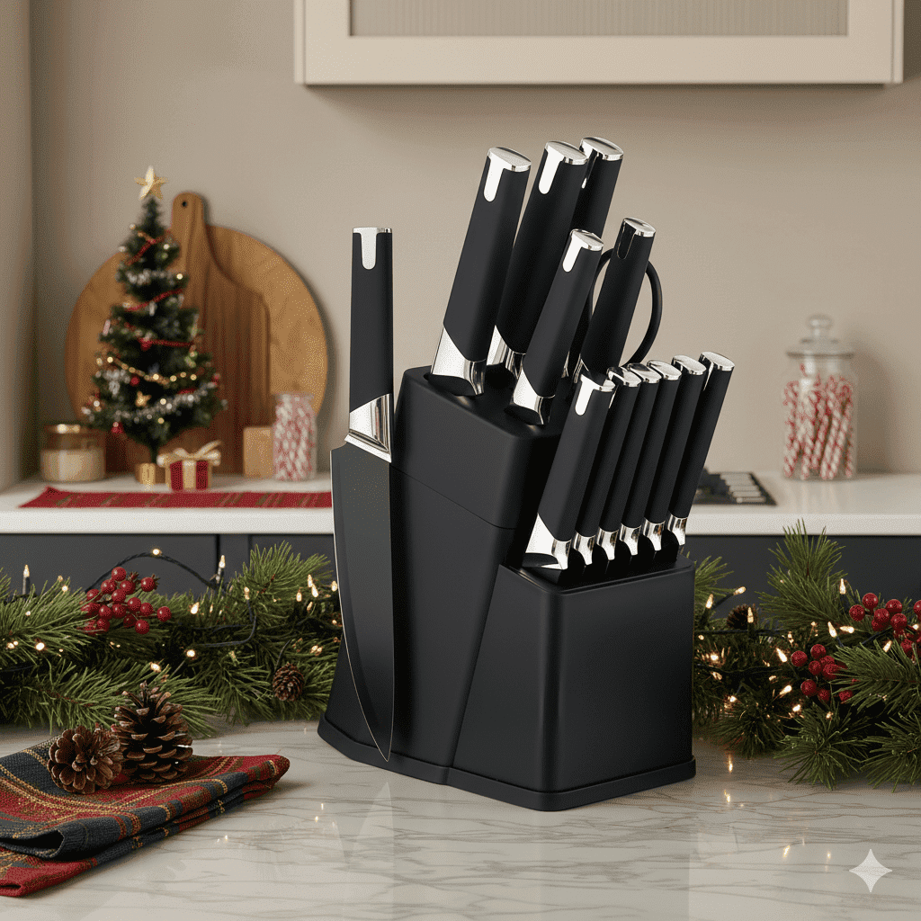 Click here for Heesem 13 Pcs Kitchen Knife Set With Block And Sha... prices