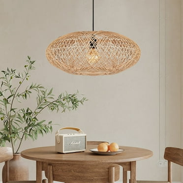 Arturesthome White Handwoven Rattan Boho Pendant Lighting Fixtures ...