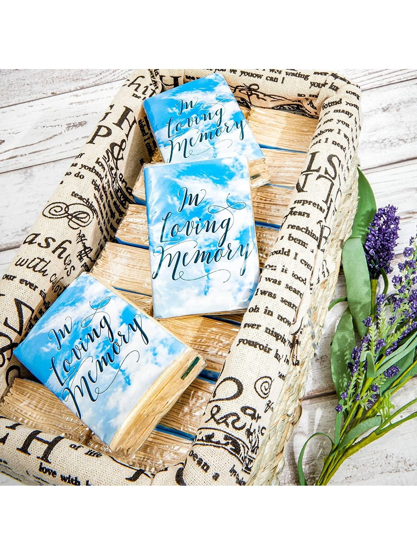 60 Pack Funeral Facial Tissues for Guests, Pocket Size Memorial Service ...