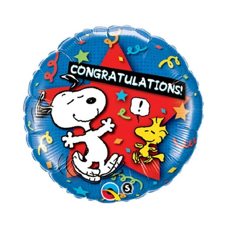 Peanuts Snoopy & Woodstock Congratulations Graduation 18" Foil Balloon ...