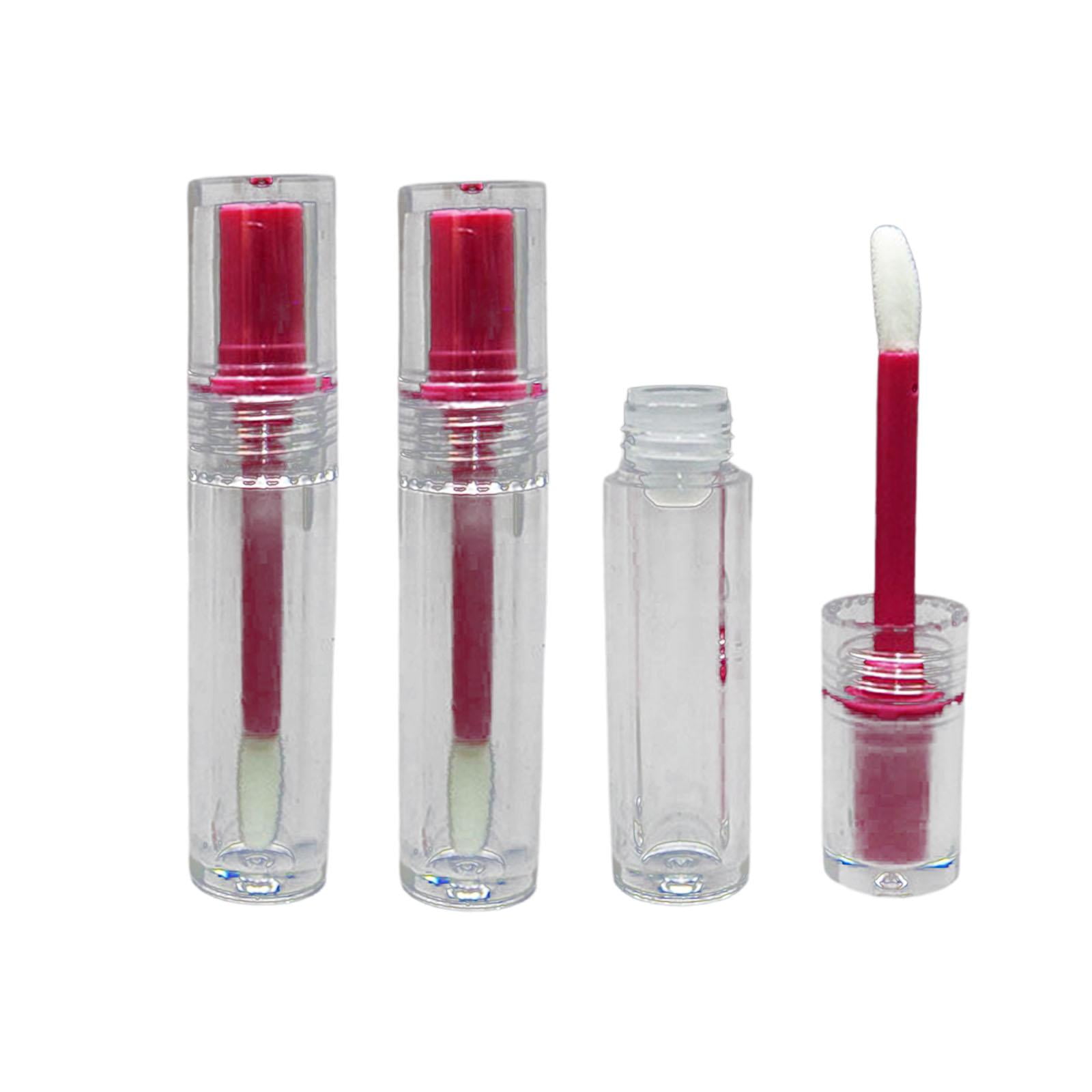3 Pieces Tubes Lip Bottles Empty Refillable Small with Brush Clear ...
