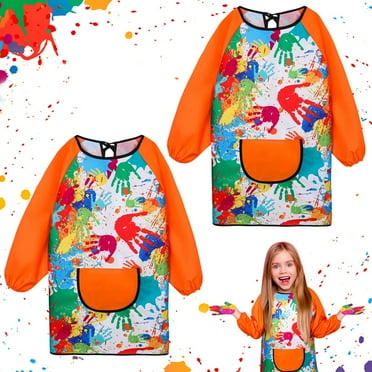 ANINEO Kids Art Smock, Waterproof Apron with Pocket for Children ...