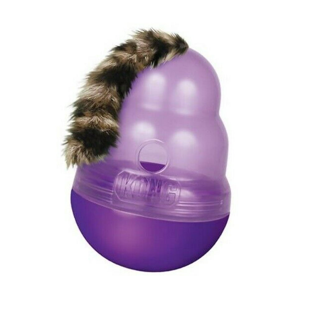 Cat Wobbler Rocking Treat Dispensing Interactive Toy Purple Fuzzy ...
