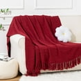 Battilo Ultra Plush Winter Cozy Couch Throw Blanket, Dark Red ...
