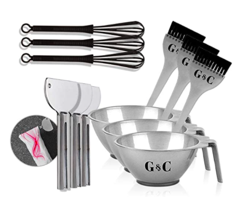 12 PCS Professional Hair Dye Coloring Kit, Color Dye Mixers, Color Tube ...