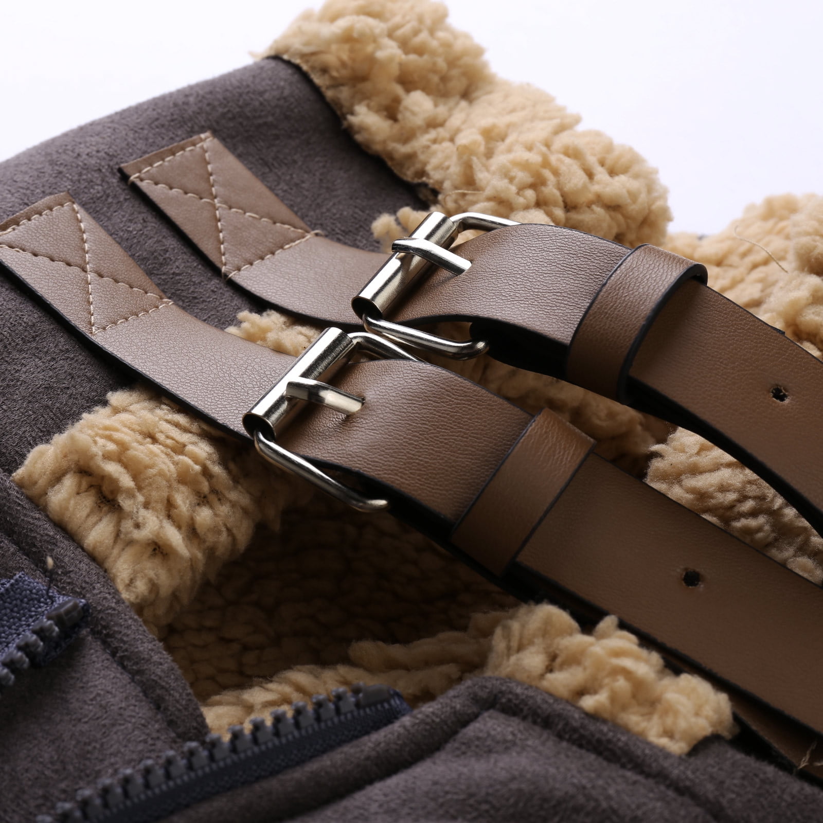 Gubotare Mens Winter Jacket Coats Casual Solid Color Matching Plush