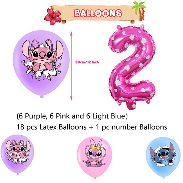 Suministros de decoración para fiestas de cumpleaños con temática de Disney Stitch, vajilla para ...