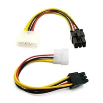 Uxcell 4 Pin to 6 Pin Male PCI Express Cable PCIE Graphics Card Power ...