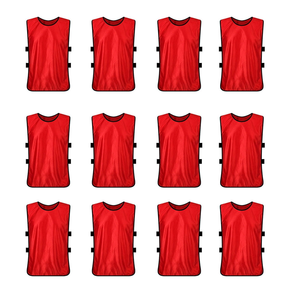 Soccer Pinnies Scrimmage Vests (12 Pack) Sports Jersey for Youth Adult ...