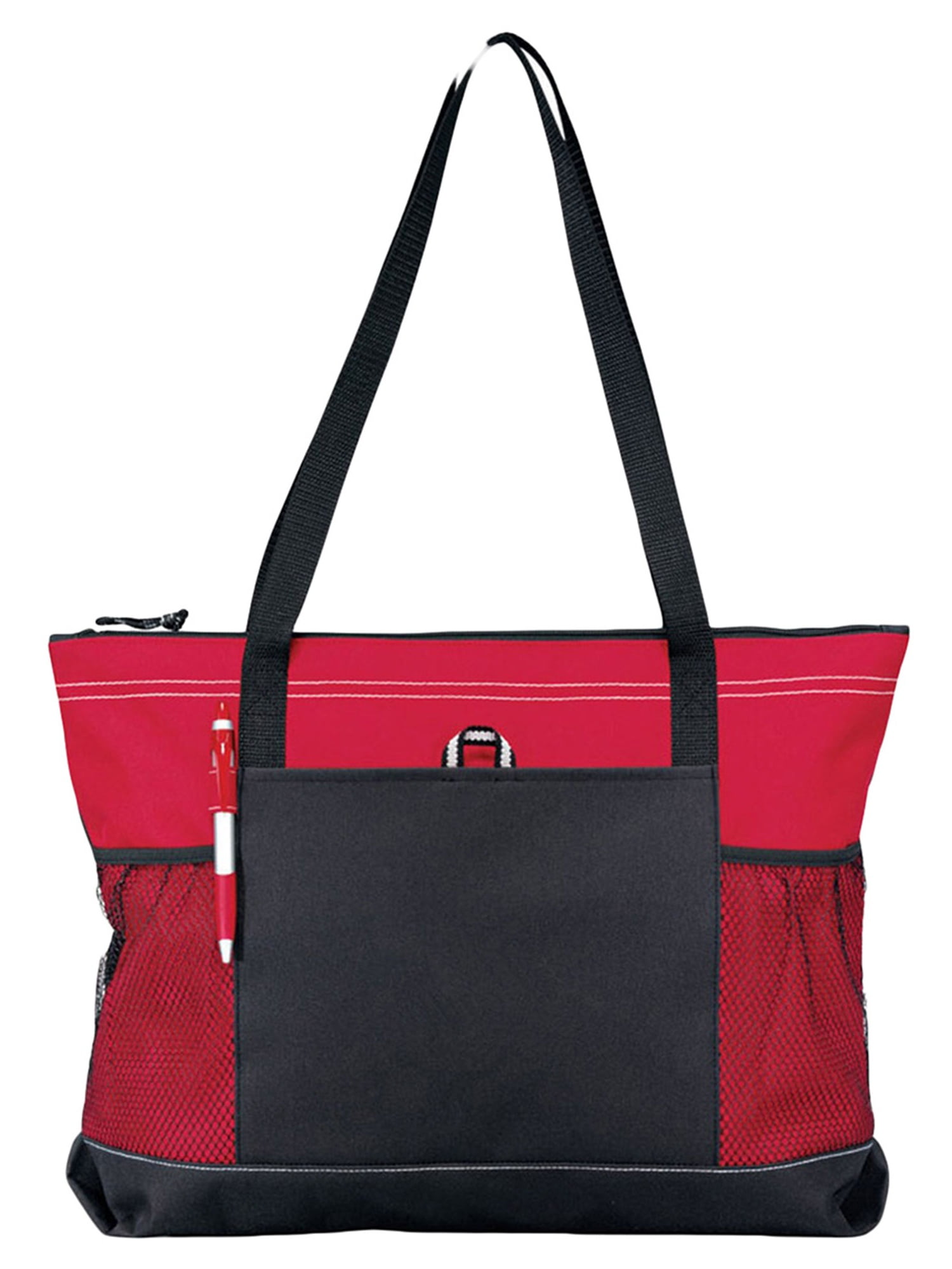 Gemline Shoulder Straps Front Pocket Zippered Tote Bag - Walmart.com