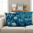 Blue Floral Throw Pillow Covers 18 x 18 Inch Pillow Covers Set of 4 ...
