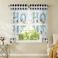 Beach Theme Home Sheer Curtains Swag Valances for Windows Retro Shell ...