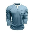 Dealovy Mens Shirts Quarter Button Long Sleeve Knitted Casual Sweaters ...