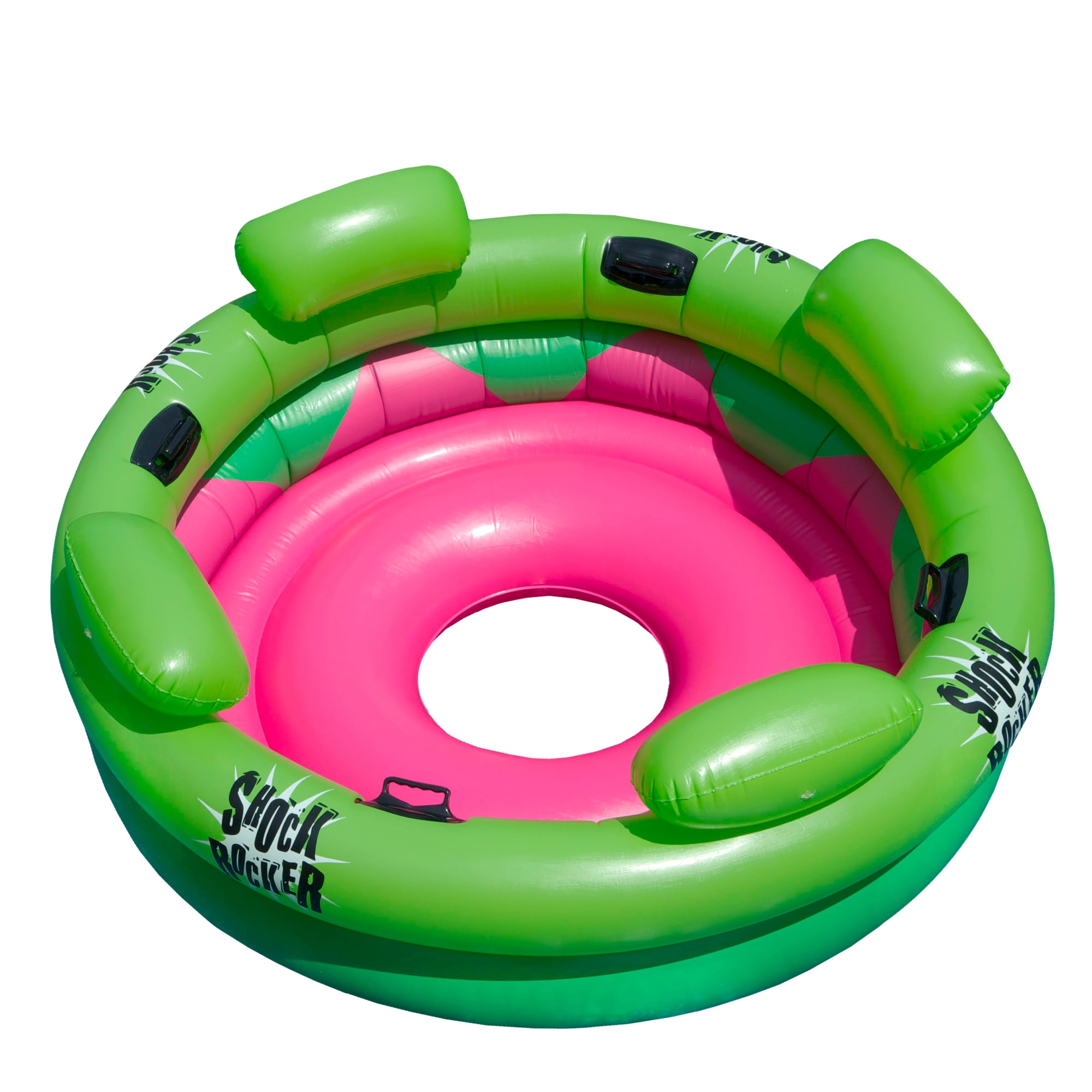 75" Bright Green and Pink Inflatable Shock Rocker Swimming Pool Float ...