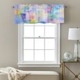 Blue Purple Oil Painting Window Valance for Kitchen, Abstarct Gradient ...