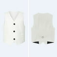 Boy's Button Formal Vest Solid Sleeveless Tuxedo Dress Waistcoat ...