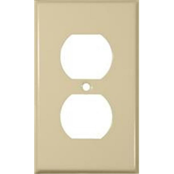 Stainless Steel Metal Wall Plates 1 Gang Duplex Receptacle Ivory ...