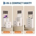 Compact Vanity, Make Up Vanity Desk with Mirror and Lights, White ...