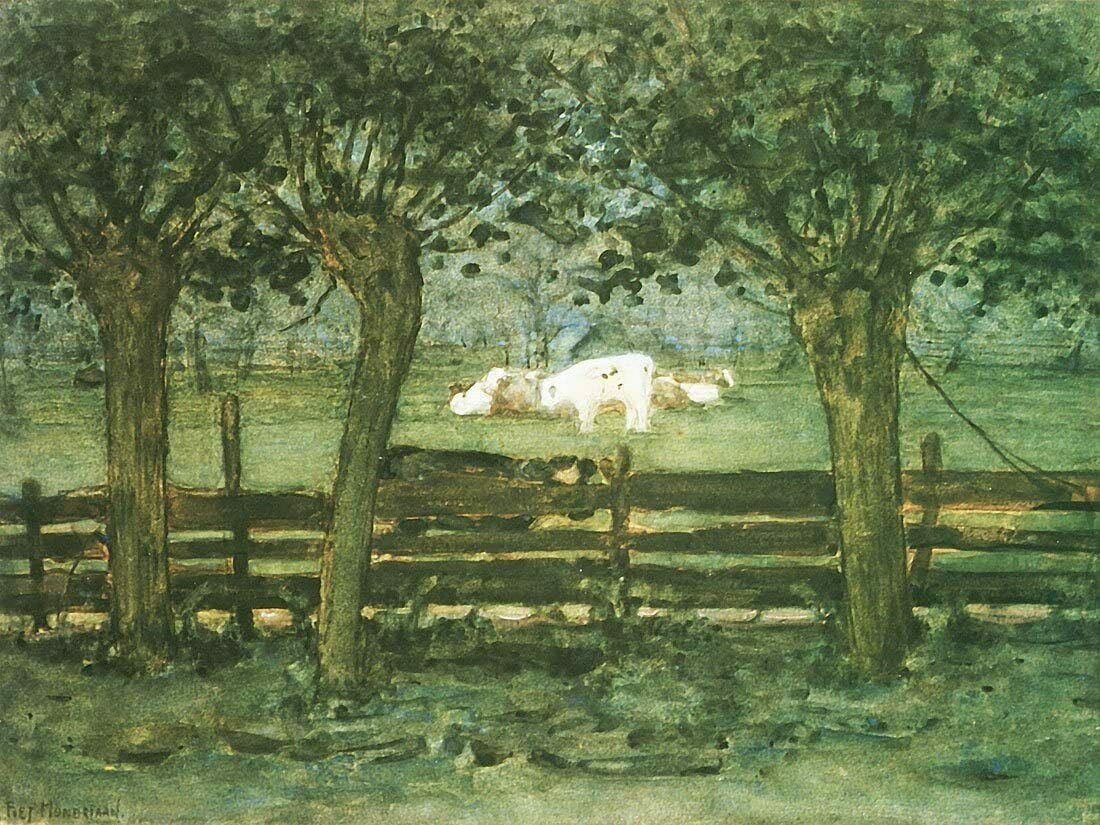 The White Cow-Mondrian - CANVAS OR FINE PRINT WALL ART - Walmart.com