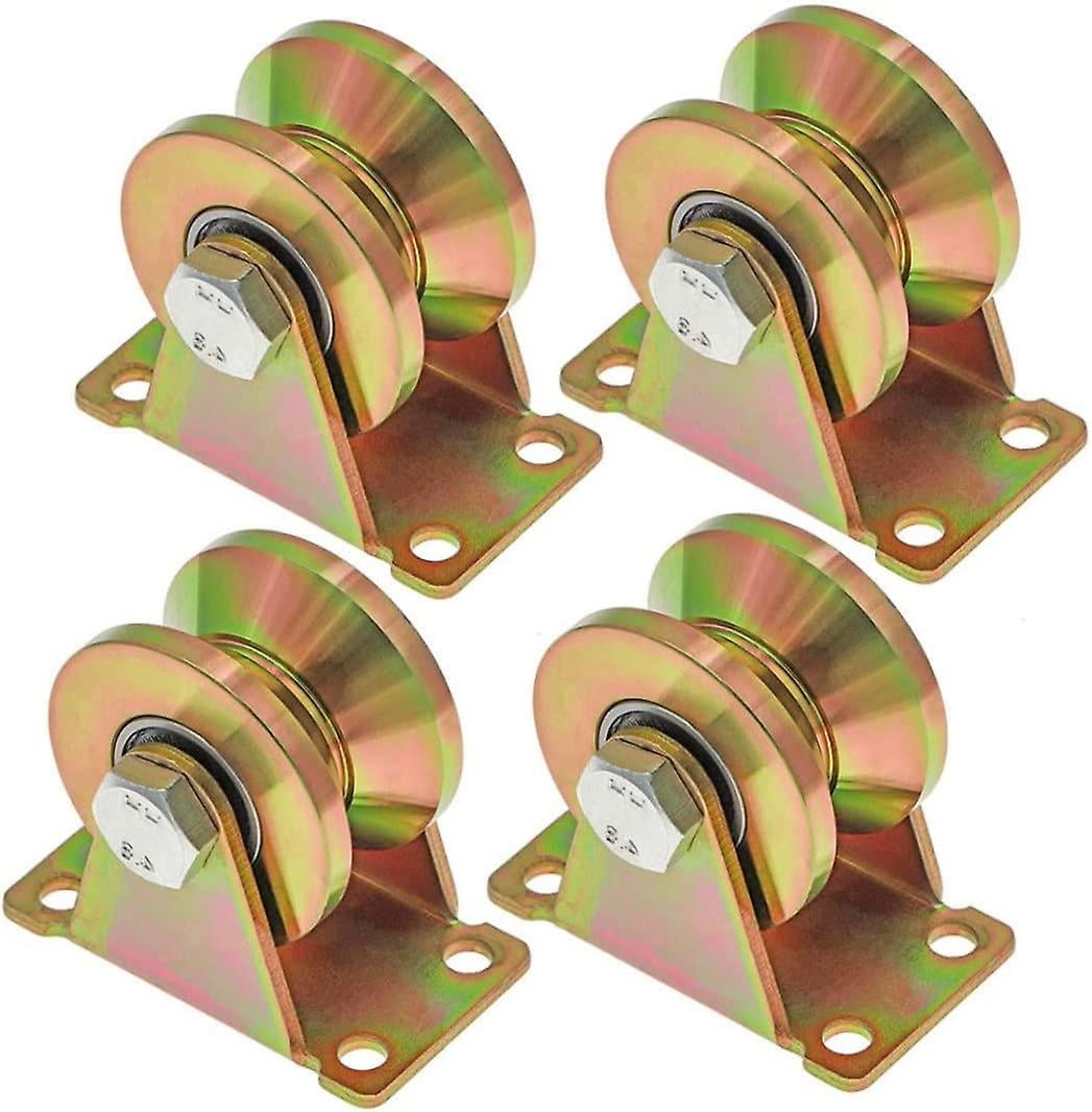 Rueda de riel con ranura en V 50 mm Rodillo de riel de puerta corrediza ...