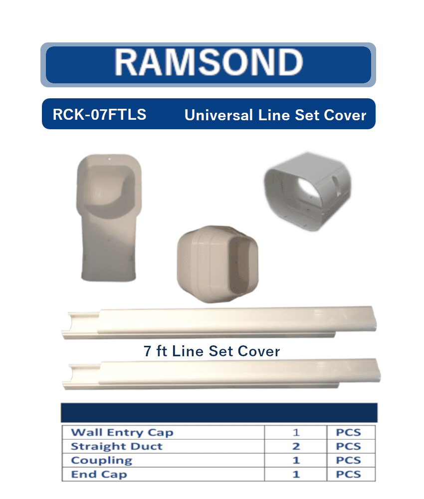 3 in. 2.5 in. 7 .5 ft. Universal Line Set Cover Kit for Ductless Mini ...