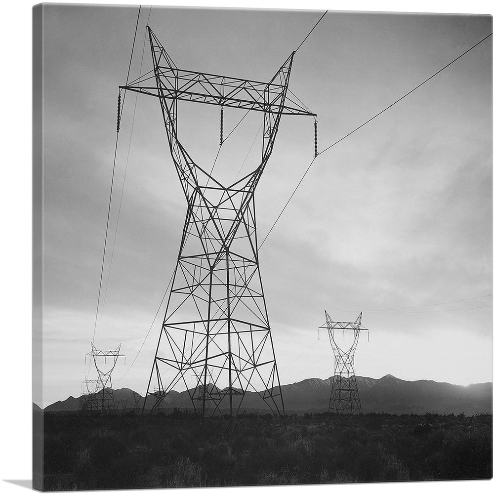 ARTCANVAS Transmission Lines in Mojave Desert Leading from Boulder Dam ...