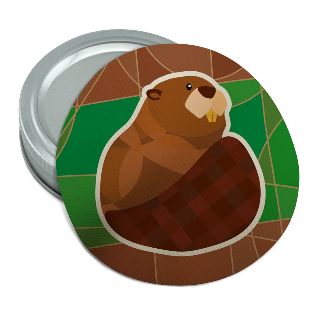 Beaver with Plaid Tail Round Rubber Non-Slip Jar Gripper Lid Opener ...