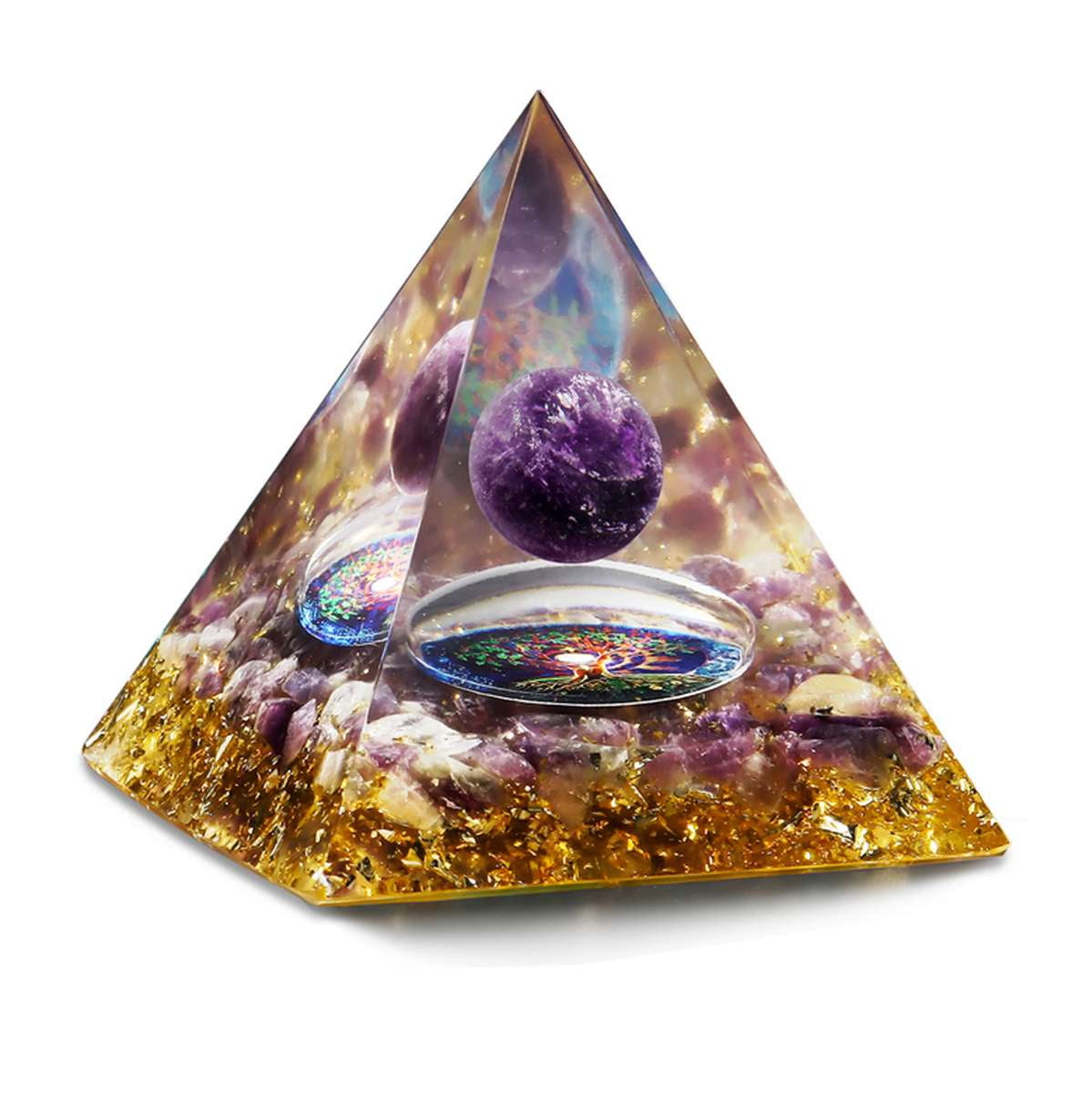 Spencer Orgone Pyramid for Positive Energy, Orgonite Amethyst Healing ...