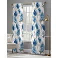 Blue Floral Sheer Curtains for Living Room Bedroom Vintage Cornflower ...