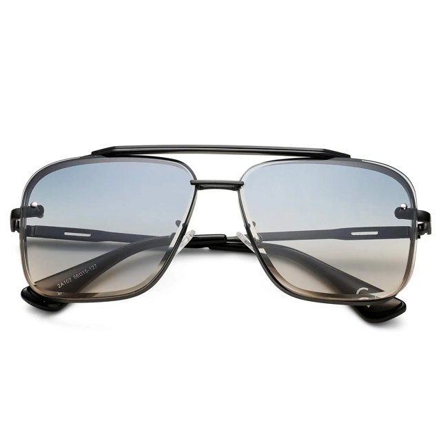 Azorb Retro Vintage Square Aviator Sunglasses, Metal Material, Gradient ...