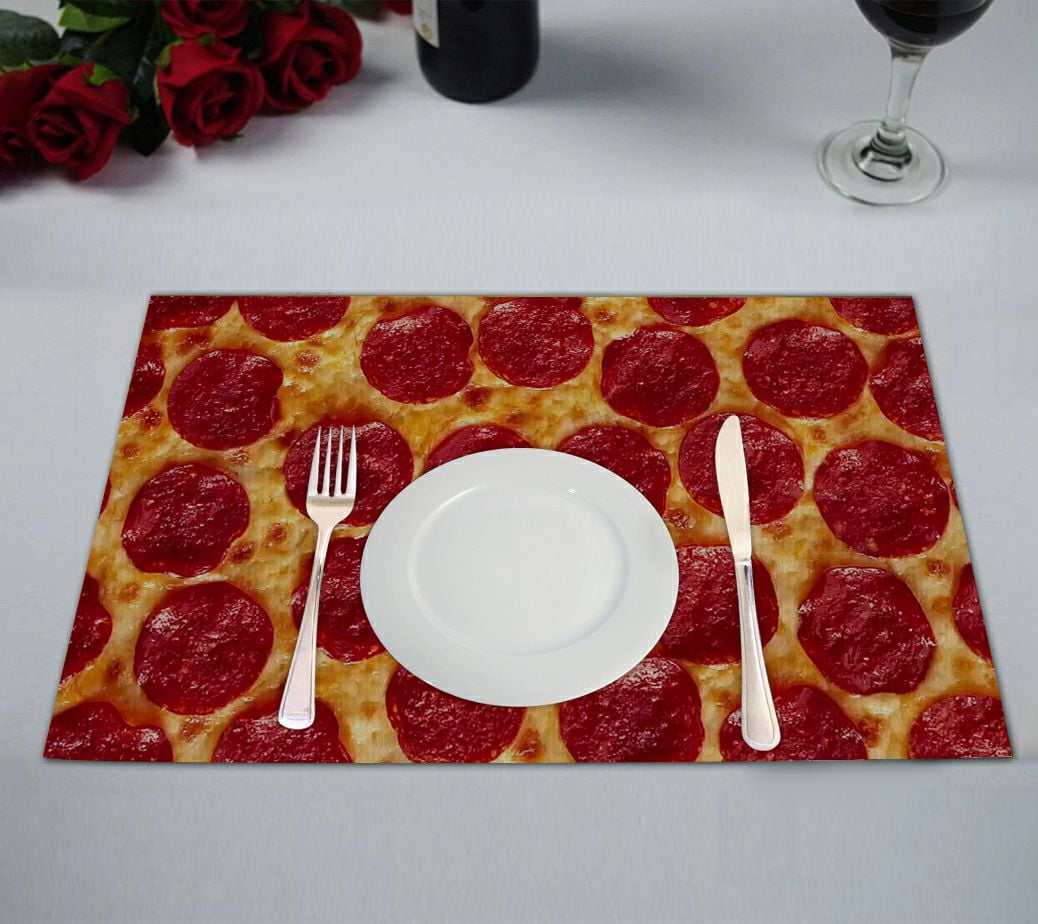 ZKGK Pepperoni Pizza Placemat Table Mat 12x18 inches,Set of 2 - Walmart.com