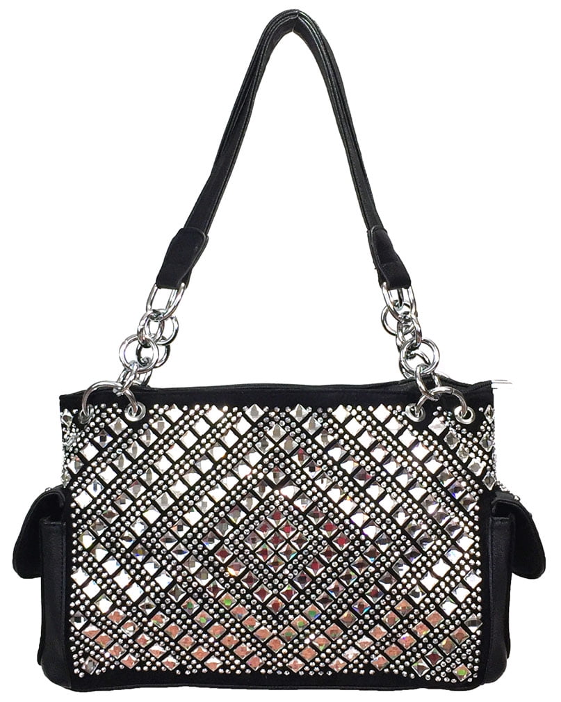 Zzfab Diamond Gem Rhinestone Purse Black - Walmart.com