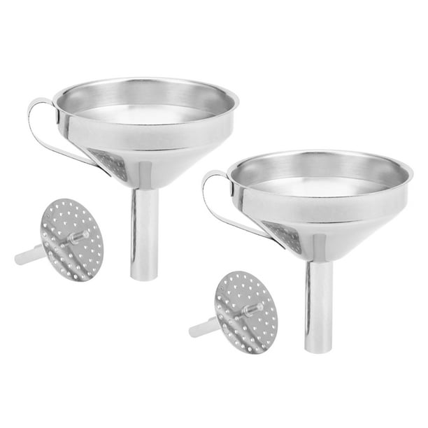 Stainless Steel Kitchen Funnel with Filter Storage Containers 10cm ...