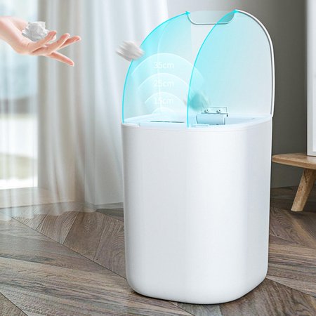 Smart Induction Trash Can, with Lid, Touchless, Garbage Bin, Waterproof ...