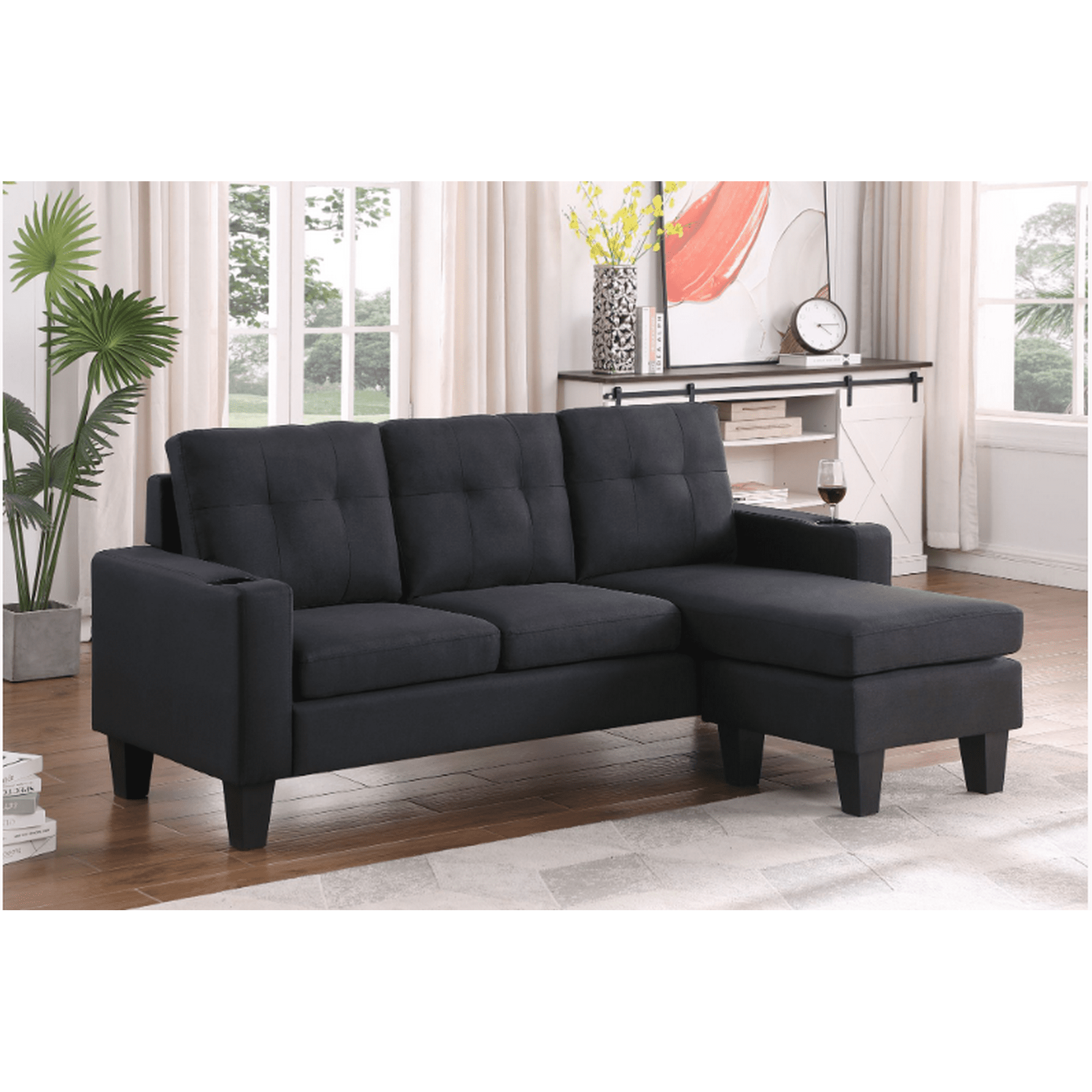 Click here for Cosmic Homes Ethan Reversible Chaise Sectional Sof... prices