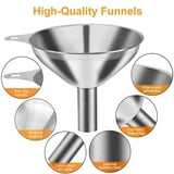 Funnel,6Pcs Metal Stainless Steel Funnel, Large Small Funnel Set of 3, Food Grade Mini Funnels ...