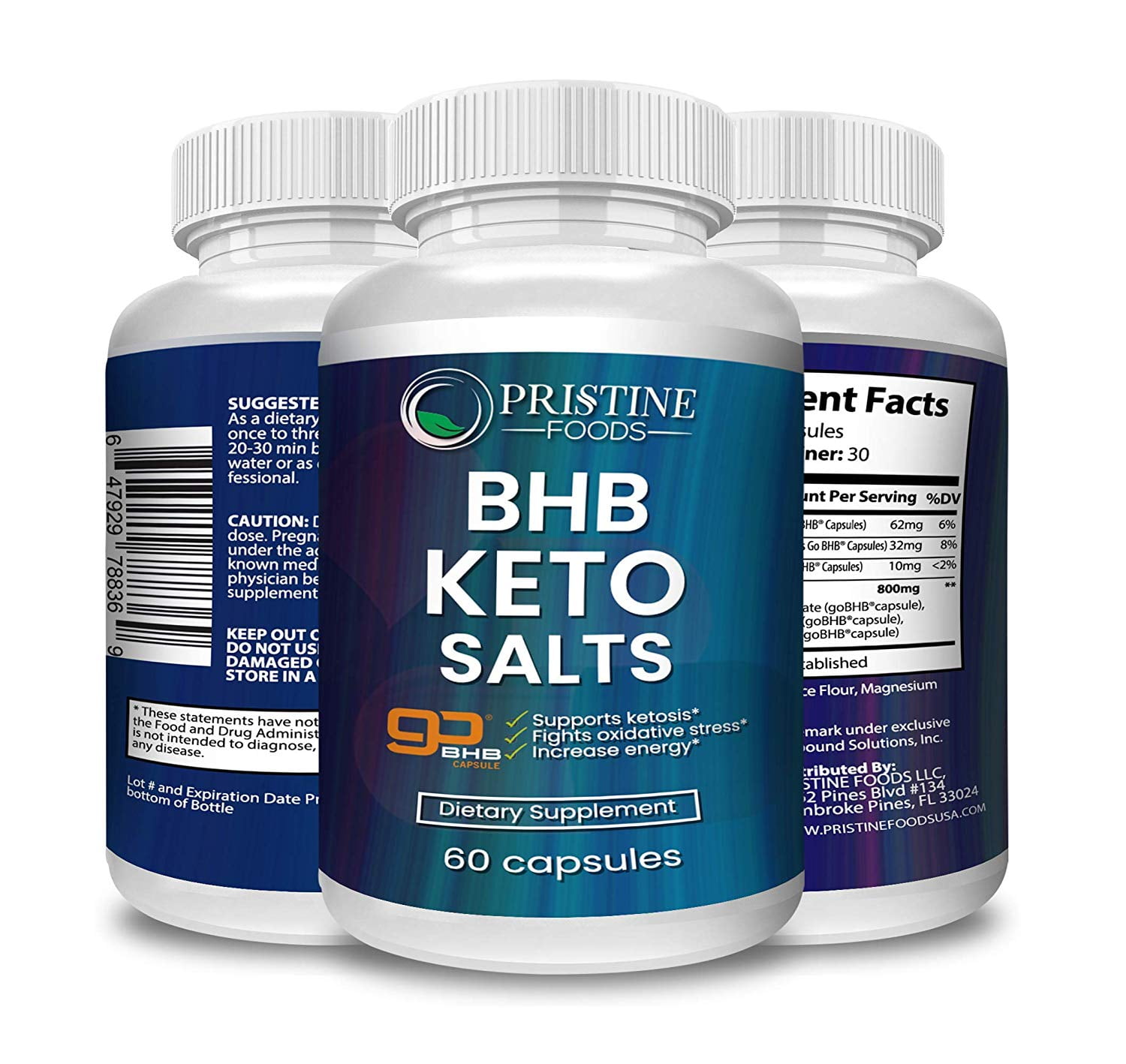Pristine Foods Keto Pills Advanced Weight Mgmt Bhb Salt Natural