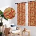 Paisley and Floral Red Pattern Blackout Curtains,Triple Weaved Fabric ...