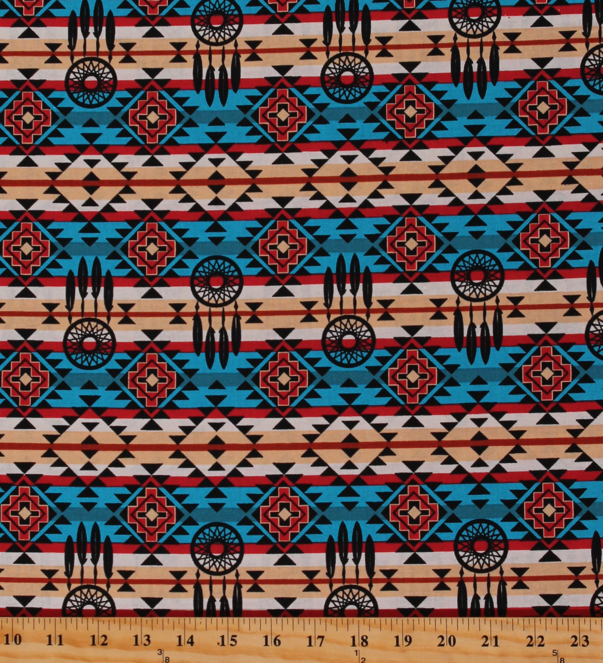 Cotton Aztec Southwestern Patterned Native Dreamcatcher Multicolor ...