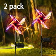 Solar Windmill Lights, 2 Pack Solar Wind Spinner Light Outdoor, 32 LED ...