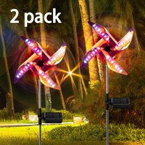 Solar Windmill Lights, 2 Pack Solar Wind Spinner Light Outdoor, 32 LED ...