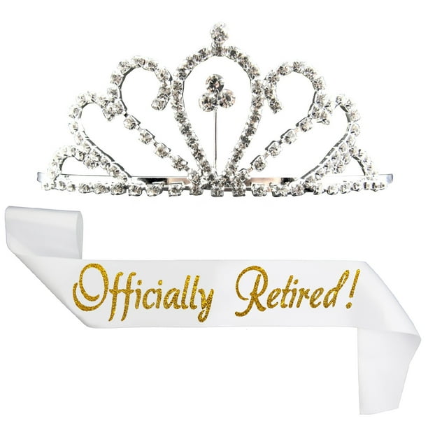 Retirement Sash & Tiara - Sash with Pin, Novelty Officially Retired #2 ...