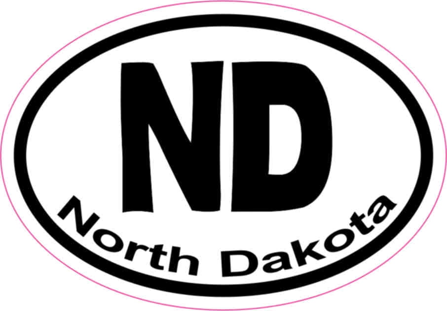 3in x 2in Oval ND North Dakota Sticker Vinyl Window State Bumper ...