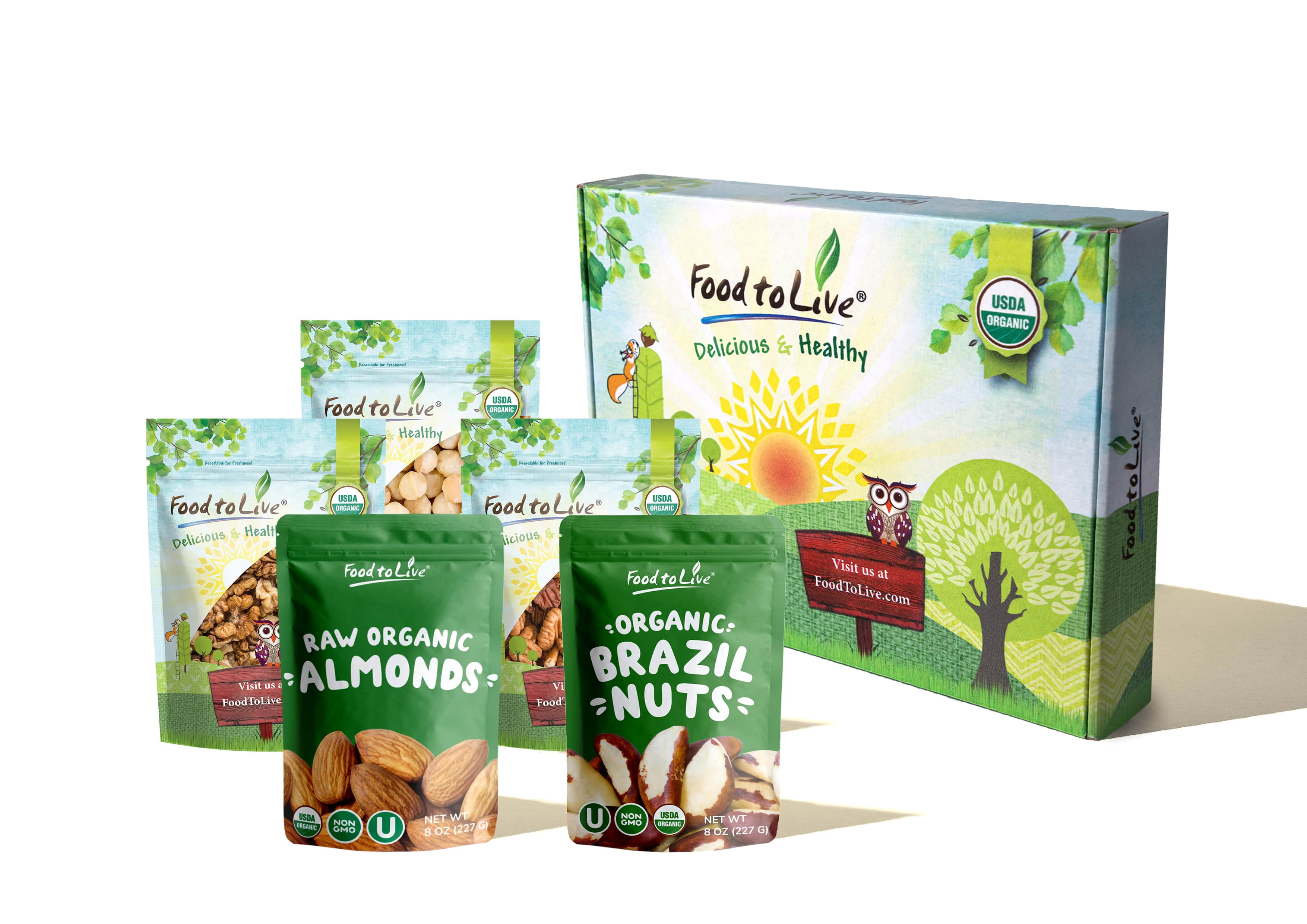 Organic Heart Healthy Nuts in a Gift Box - A Variety Pack of Pecans ...
