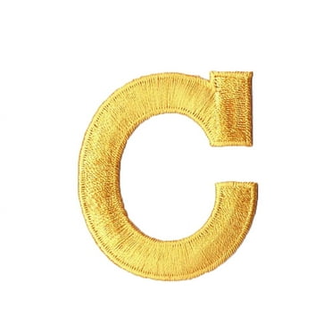 Alphabet Letter - X - Color Gold - 2" Block Style - Iron On Embroidered ...