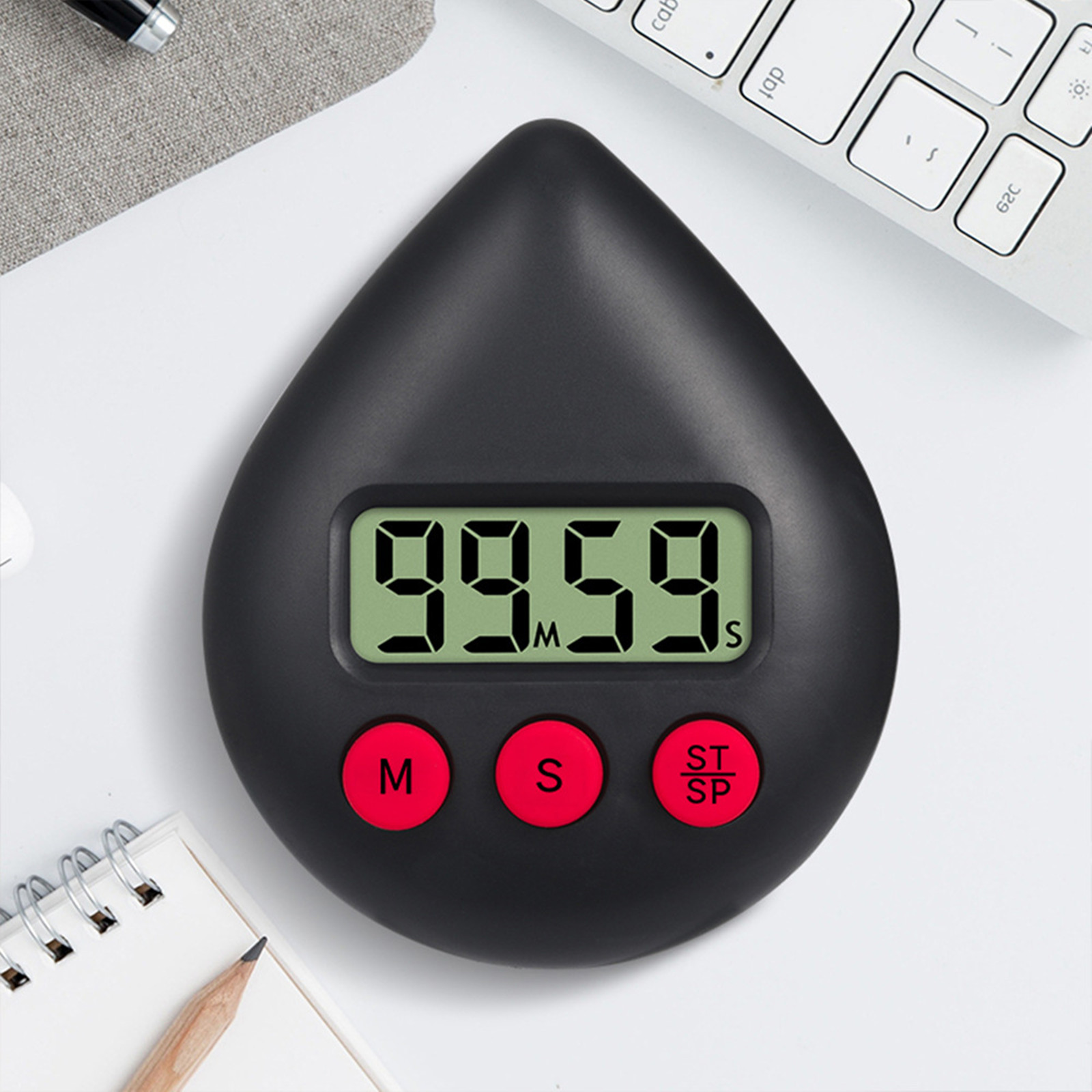 Multifunction Digital Timer Loud Alarm Water Drop Shape Countdown Timer ...