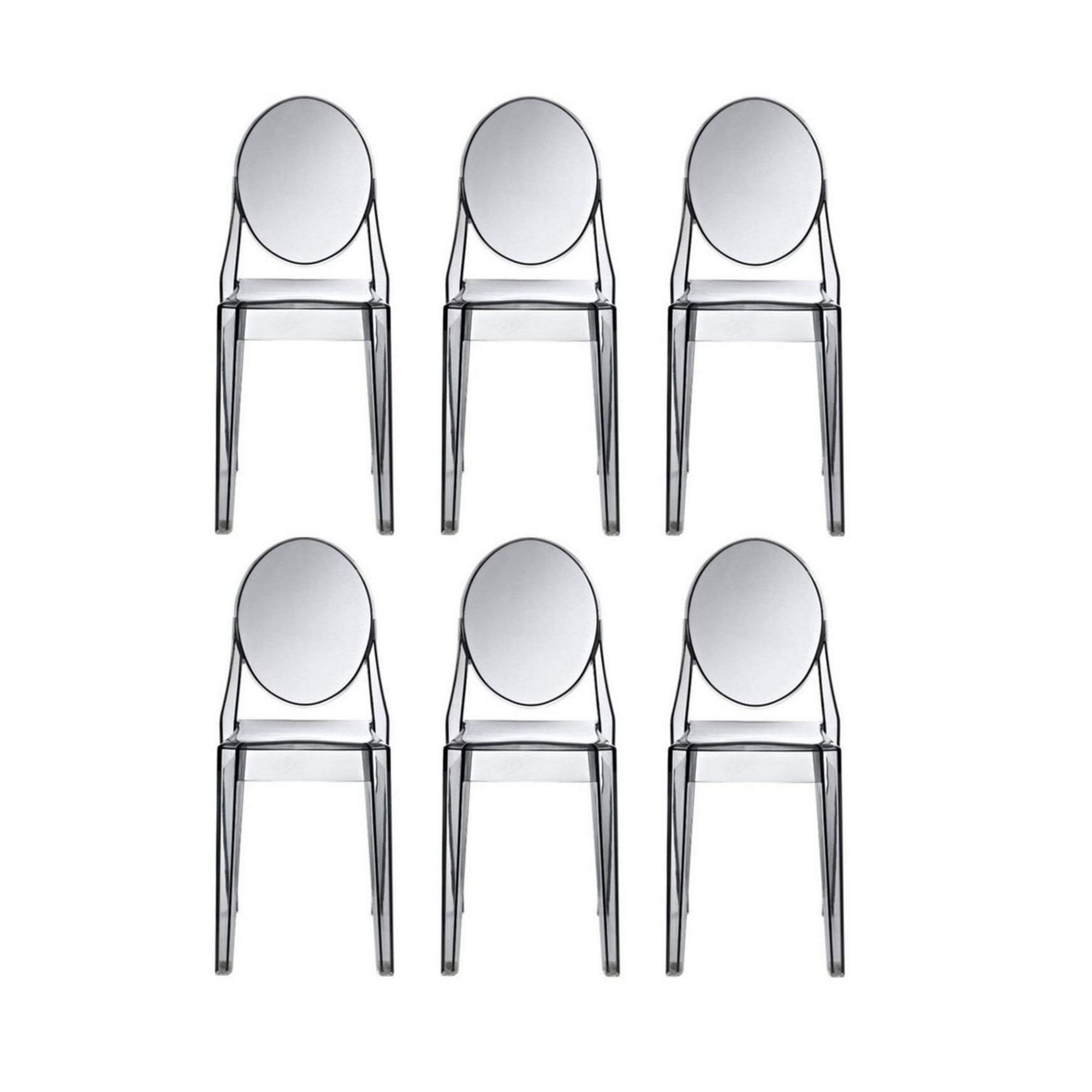 Click here for Heavenly Collection Smoke Plastic Armless Chair prices