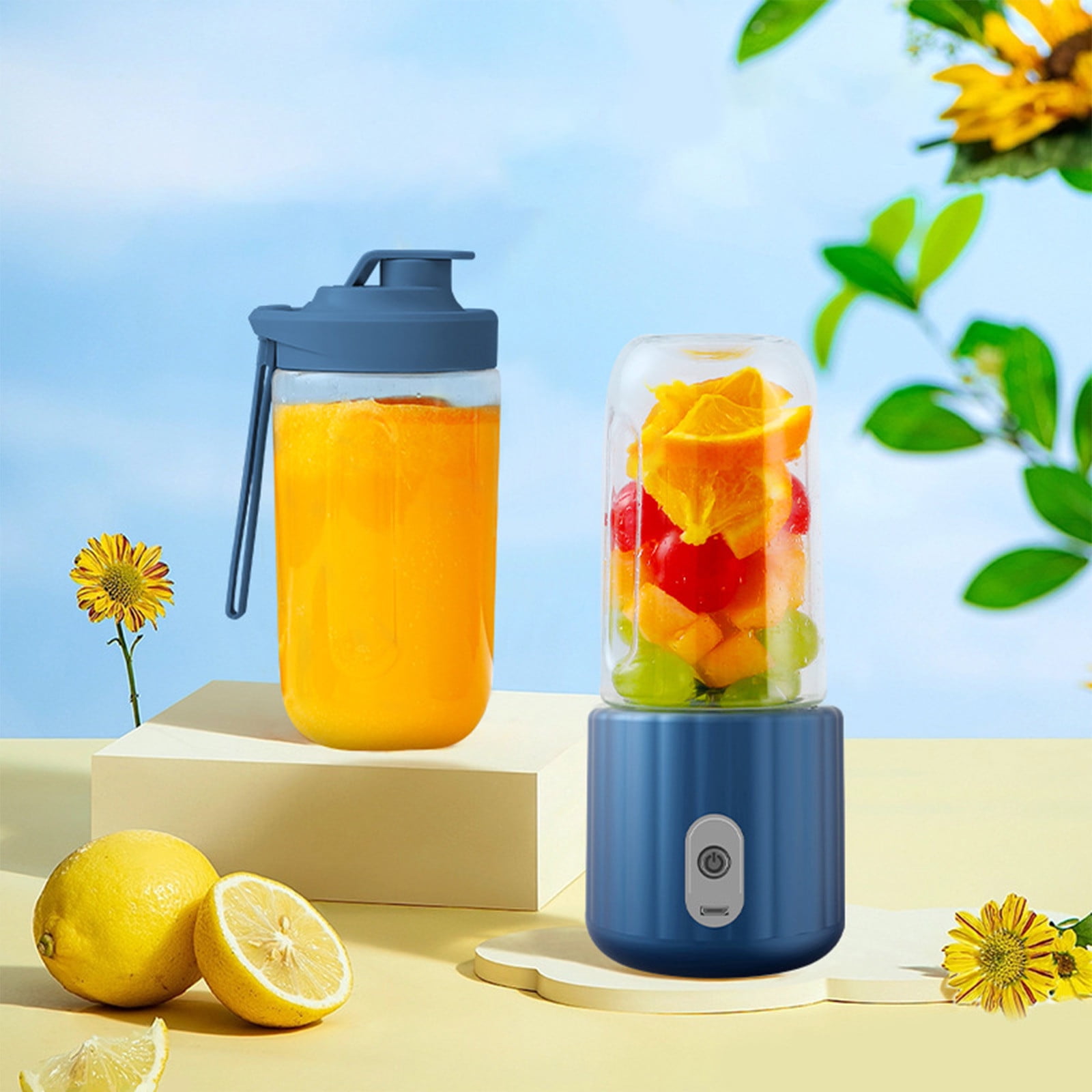 Egnmcr Portable Rechargeable Juicer Small Juicer Cup Juicer Cup Student Home Multifunctional Juicer Machine 380ml Cordless Juicer 8.19×3.9×3.9 In