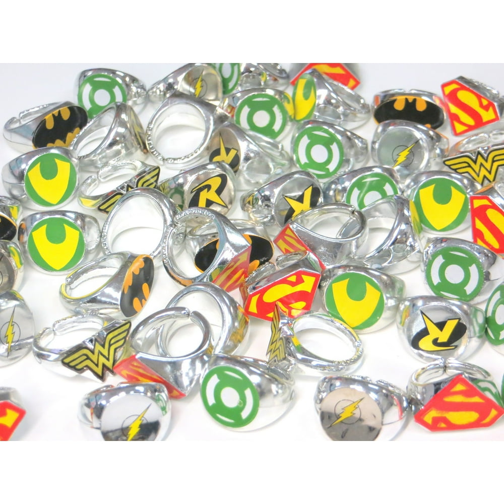 DC Superhero Novelty Power Rings 4 Dozen (48 Rings) - Walmart.com ...