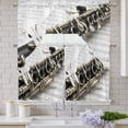 3 Pieces Swag Kitchen Curtains Set, Musical Instrument Valance Swag ...